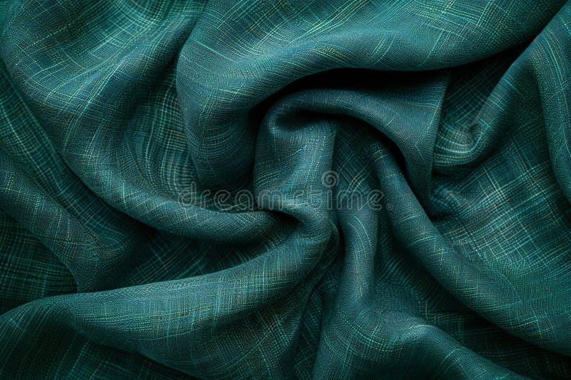 An Image of a Dark Green Linen Fabric, High Quality, High Resolution ...