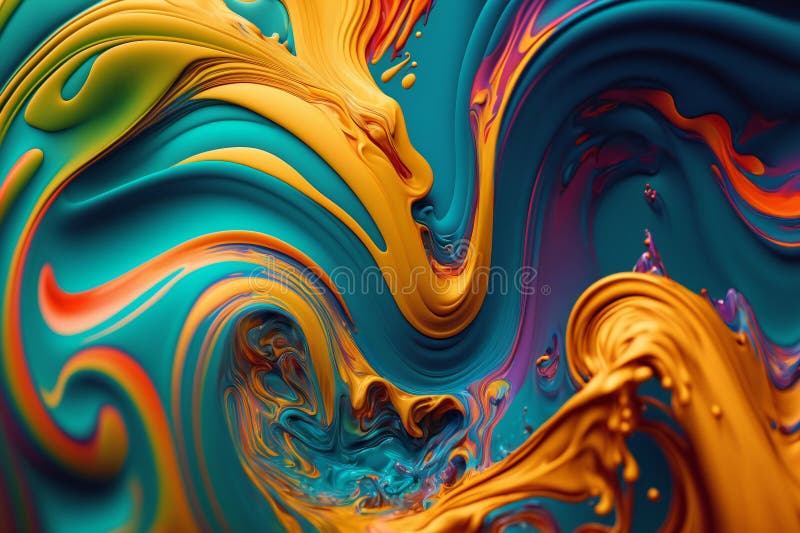 Image of Flowing Colorful Paint for Wall, Abstract, Colors Stock ...