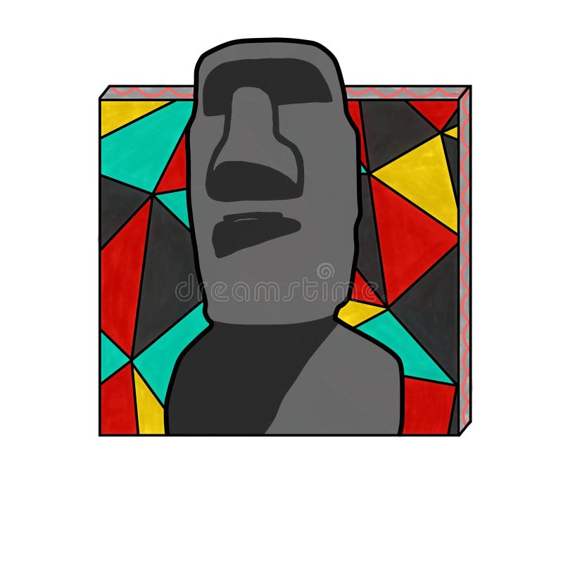 Illustration Image of Moai Statue Stock Illustration - Illustration of ...