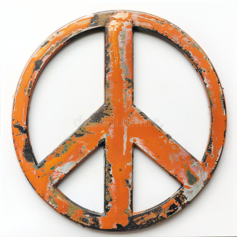 An Image of a Peace Sign on a White Background, Isolated Stock ...