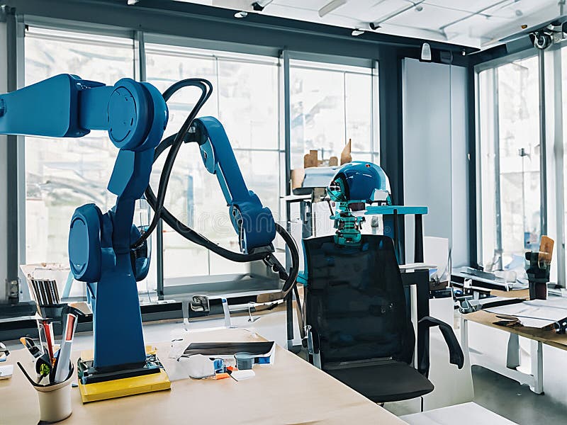 Illustration of a Working Robot Stock Illustration - Illustration of ...