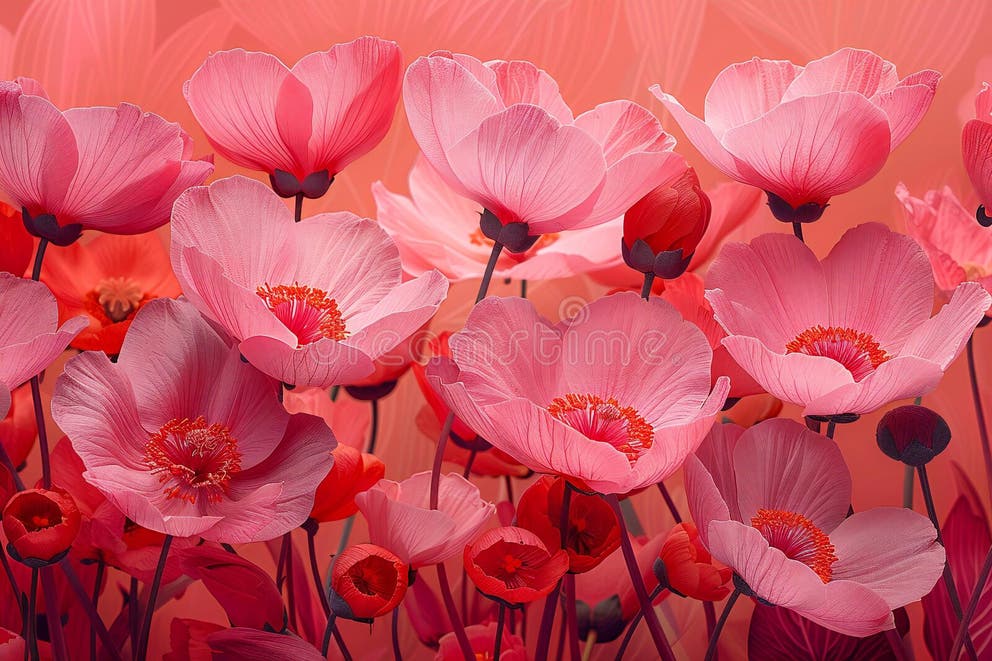 The Image is Showing a Pink Flower Pattern, High Quality, High ...