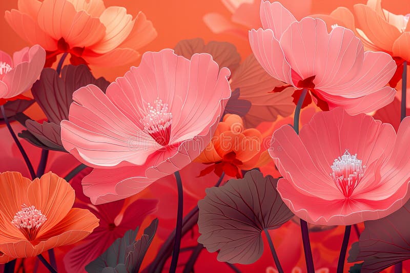 Illustration of the Image is Showing a Pink Flower Pattern, High ...