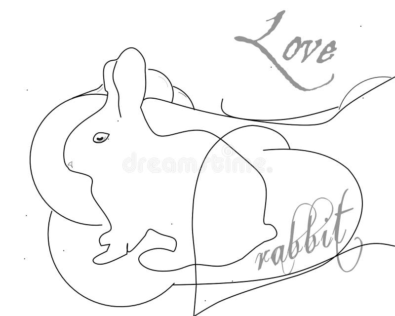 Illustration Image of Sketch Rabbit Love Stock Illustration ...