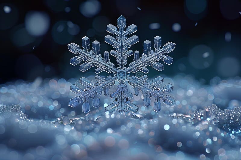 An Image of a Snowflake Shown in the Snow, High Quality, High ...