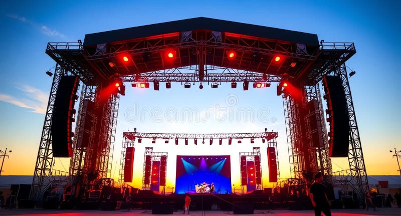 Illustration Image Stage Summer Fest Stock Image - Image of summer ...
