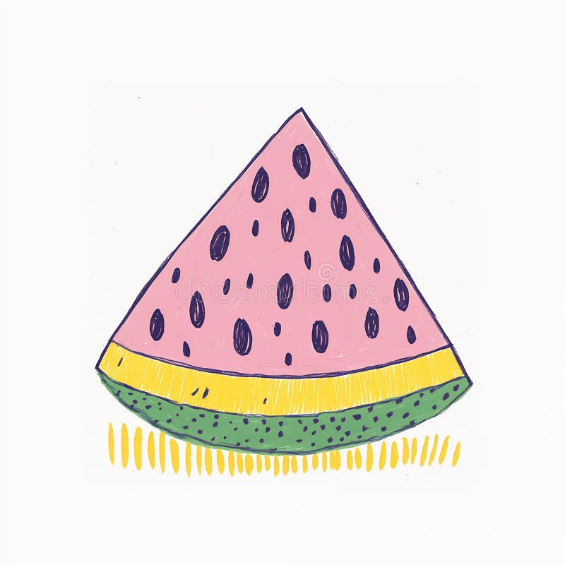 Illustration Image of a Watermelon. Hand Drawn Artwork of a Watermelon ...