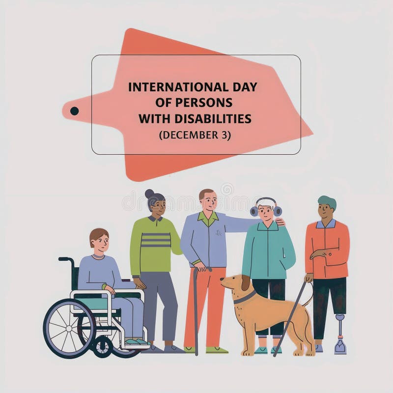 Illustration of Individuals with Disabilities and Awareness Text Stock ...