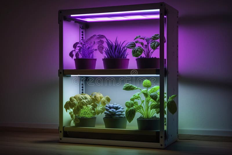 Illustration, an Indoor Cultivation System Planted Growing Plants ...