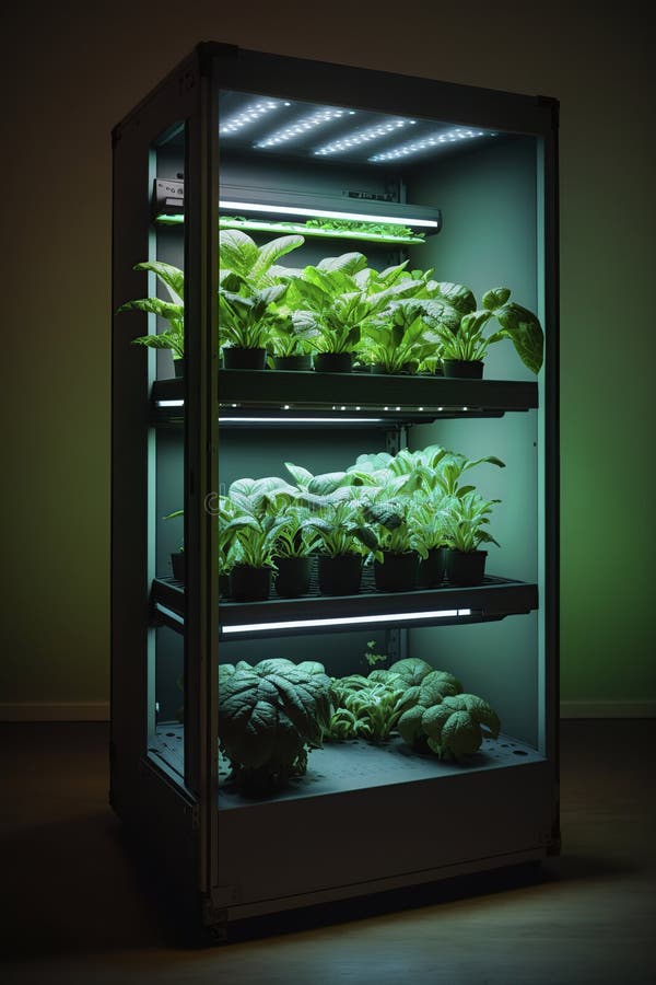 Illustration, an Indoor Cultivation System Planted Growing Plants ...