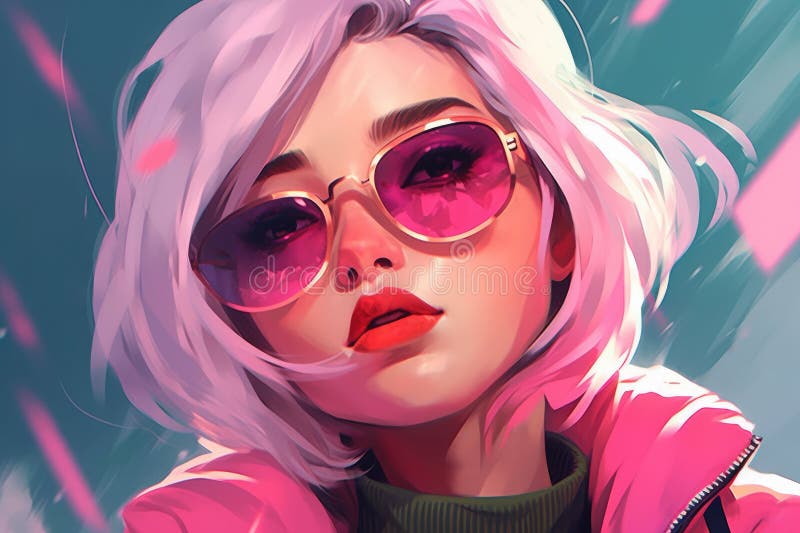 Illustration of an Influencer in Anime Style. Avatar or Character ...