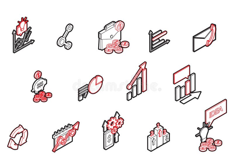 Illustration of Info Graphic Business Icons Set Concept Stock Vector ...