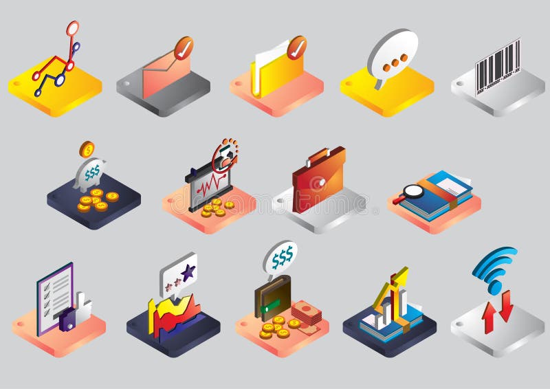 Illustration of Info Graphic Business Icons Set Concept Stock Vector ...