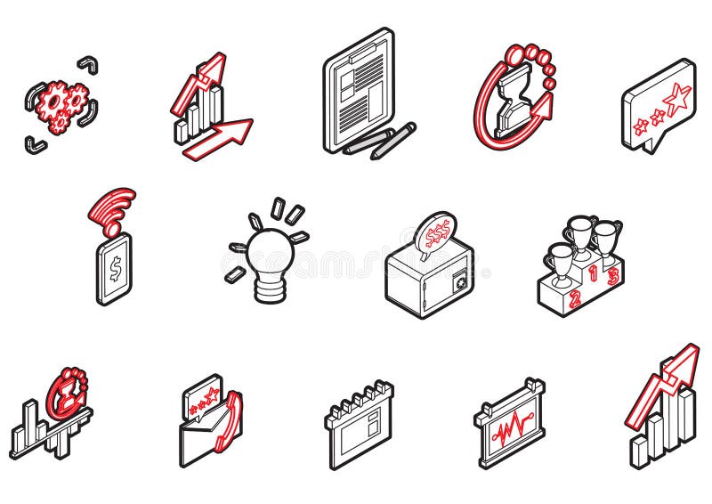 Illustration of Info Graphic Business Icons Set Concept Stock Vector ...
