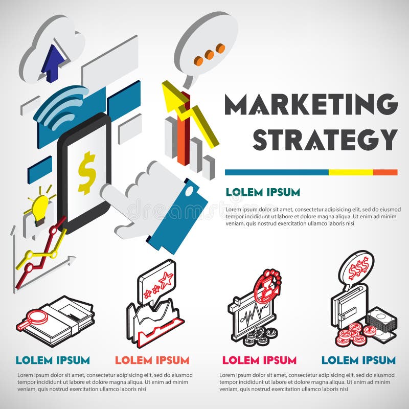Illustration of Info Graphic Business Strategy Set Concept Stock Vector ...