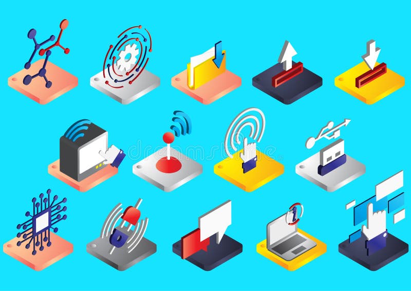 Illustration of Info Graphic Connection Icons Set Concept Stock Vector ...
