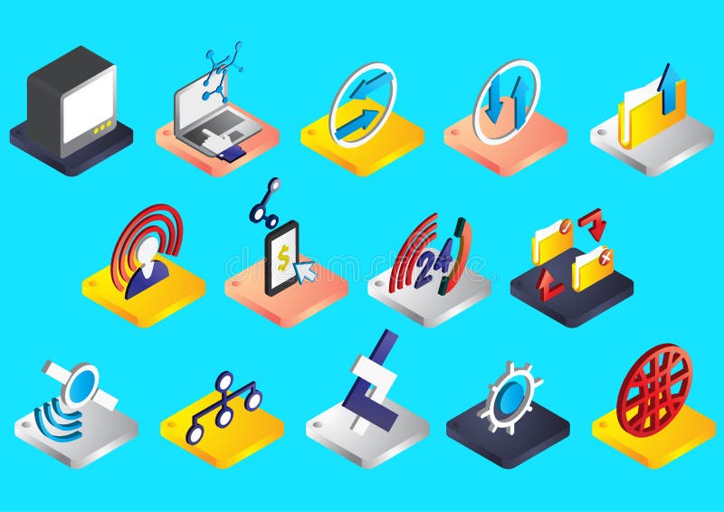 Illustration of Info Graphic Connection Icons Set Concept Stock Vector ...