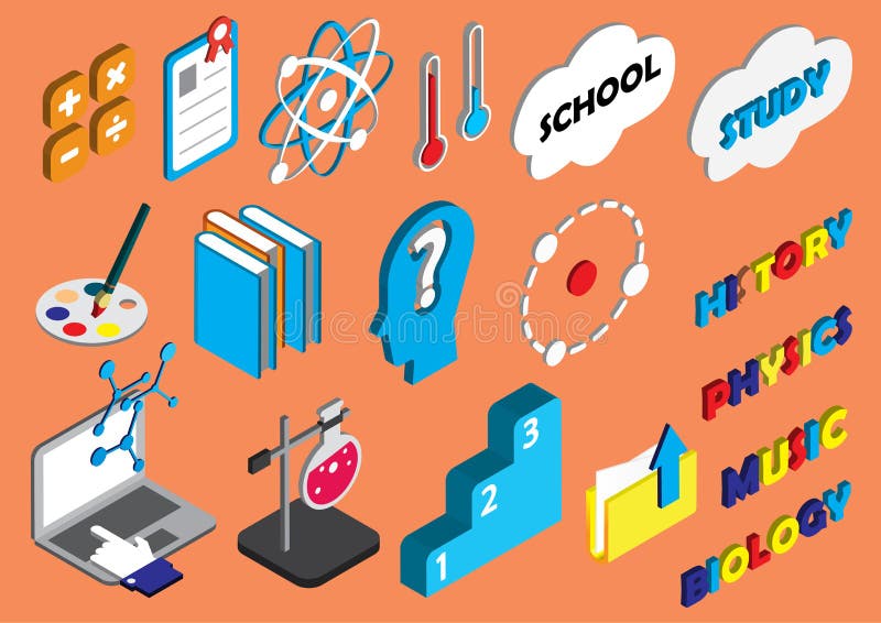 Illustration of Info Graphic Education Icons Set Concept Stock Vector ...