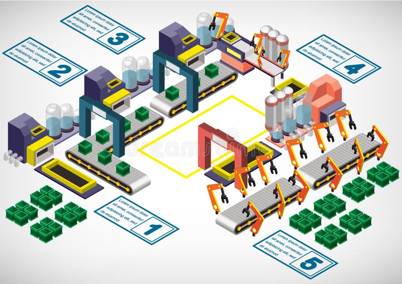 Illustration of Info Graphic Factory Equipment Concept Stock Vector ...