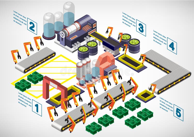 Illustration of Info Graphic Factory Equipment Concept Stock Vector ...