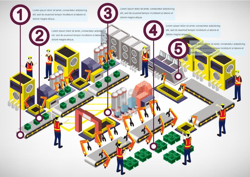 Illustration of Info Graphic Factory Equipment Concept Stock Vector ...