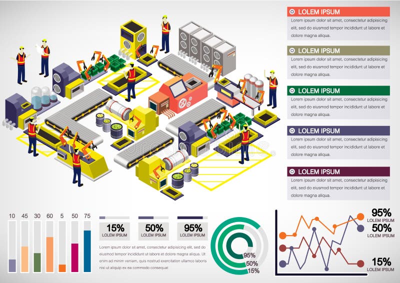 Illustration of Info Graphic Factory Equipment Concept Stock Vector ...