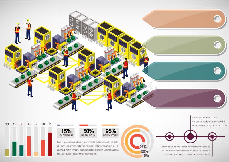 Illustration of Info Graphic Factory Equipment Concept Stock Vector ...