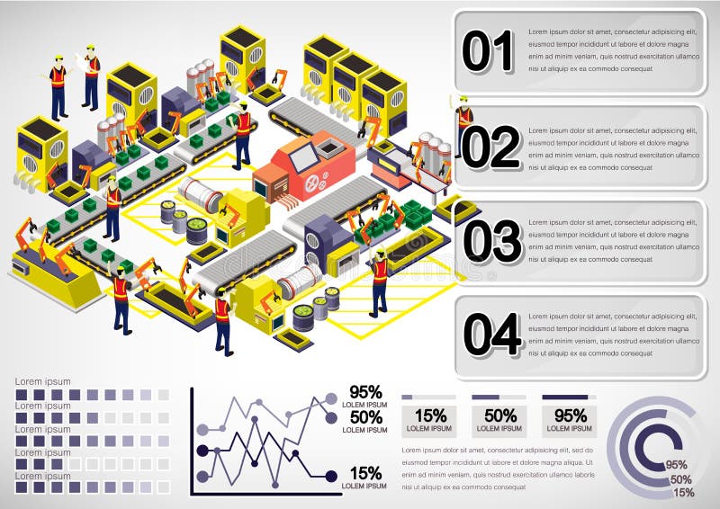 Illustration of Info Graphic Factory Equipment Concept Stock Vector ...