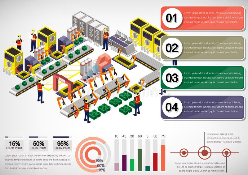 Illustration of Info Graphic Factory Equipment Concept Stock Vector ...
