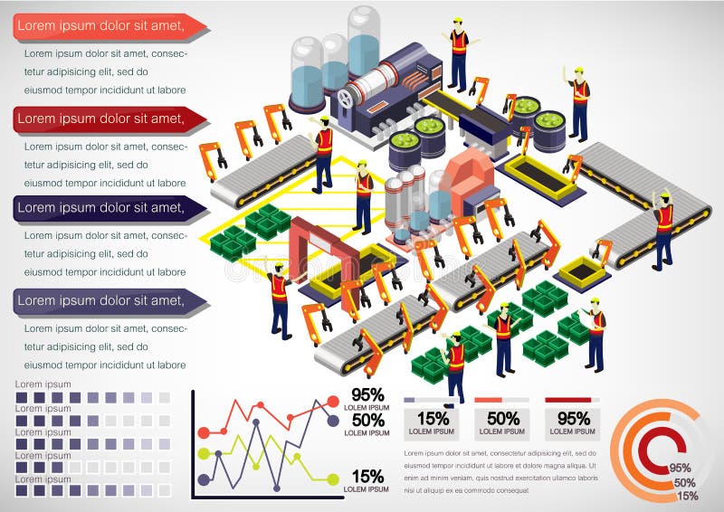 Illustration of Info Graphic Factory Equipment Concept Stock Vector ...