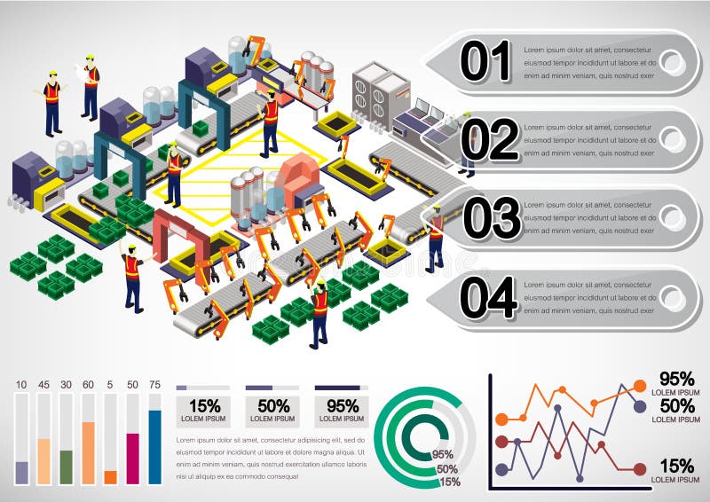 Illustration of Info Graphic Factory Equipment Concept Stock Vector ...