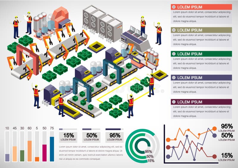 Illustration of Info Graphic Factory Equipment Concept Stock Vector ...