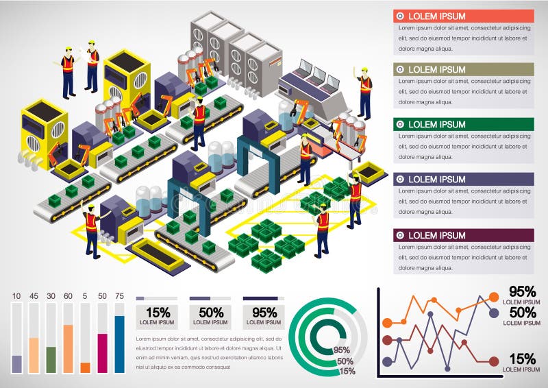 Illustration of Info Graphic Factory Equipment Concept Stock Vector ...