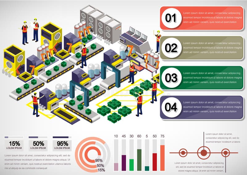 Illustration of Info Graphic Factory Equipment Concept Stock Vector ...