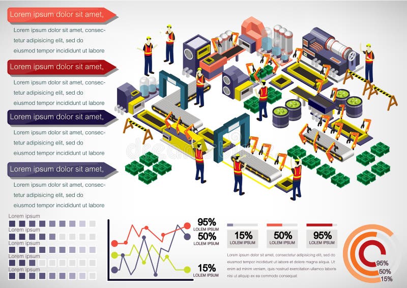 Illustration of Info Graphic Factory Equipment Concept Stock Vector ...