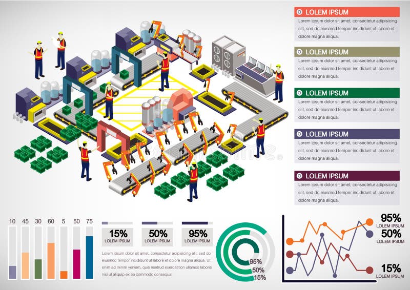 Illustration of Info Graphic Factory Equipment Concept Stock Vector ...