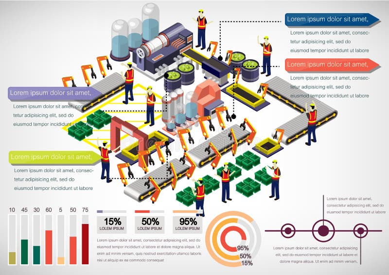 Illustration of Info Graphic Factory Equipment Concept Stock Vector ...