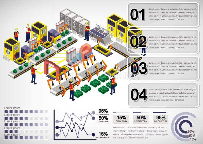 Illustration of Info Graphic Factory Equipment Concept Stock Vector ...