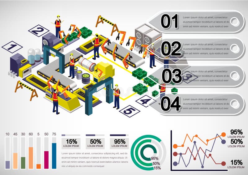 Illustration of Info Graphic Factory Equipment Concept Stock Vector ...