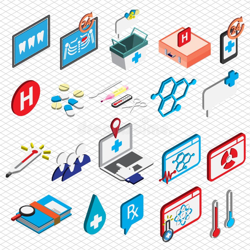 Illustration of Info Graphic Hospital Icons Set Concept Stock Vector ...