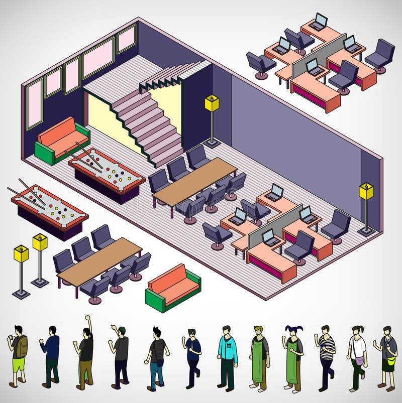Illustration of Info Graphic Interior Room Concept Stock Vector ...