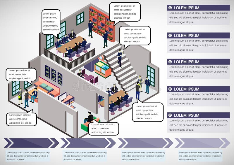Illustration of Info Graphic Interior Room Concept Stock Vector ...