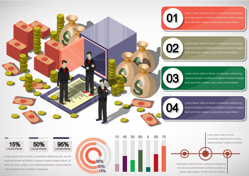 Illustration of Info Graphic Money Equipment Concept Stock Vector ...