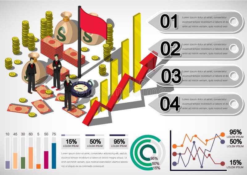 Illustration of Info Graphic Money Equipment Concept Stock Vector ...