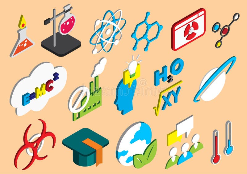 Illustration of Info Graphic Science Icons Set Concept Stock Vector ...