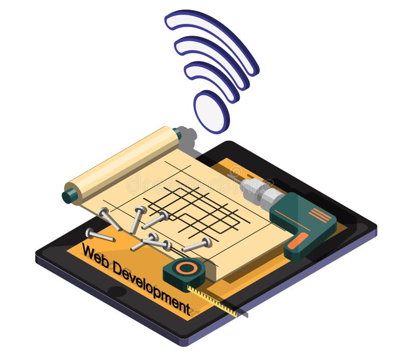 Illustration of Info Web Development Concept Stock Vector ...