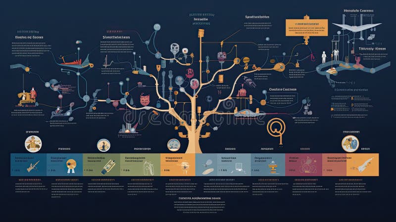 Illustration Infographic Presenting Various Branches of Science and ...