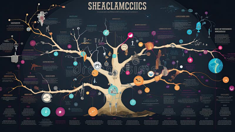 Illustration Infographic Presenting Various Branches of Science and ...