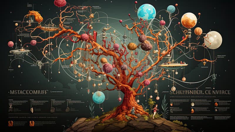 Illustration Infographic Presenting Various Branches of Science and ...