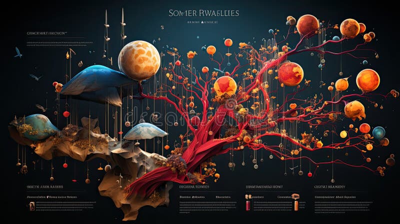 Illustration Infographic Presenting Various Branches of Science and ...